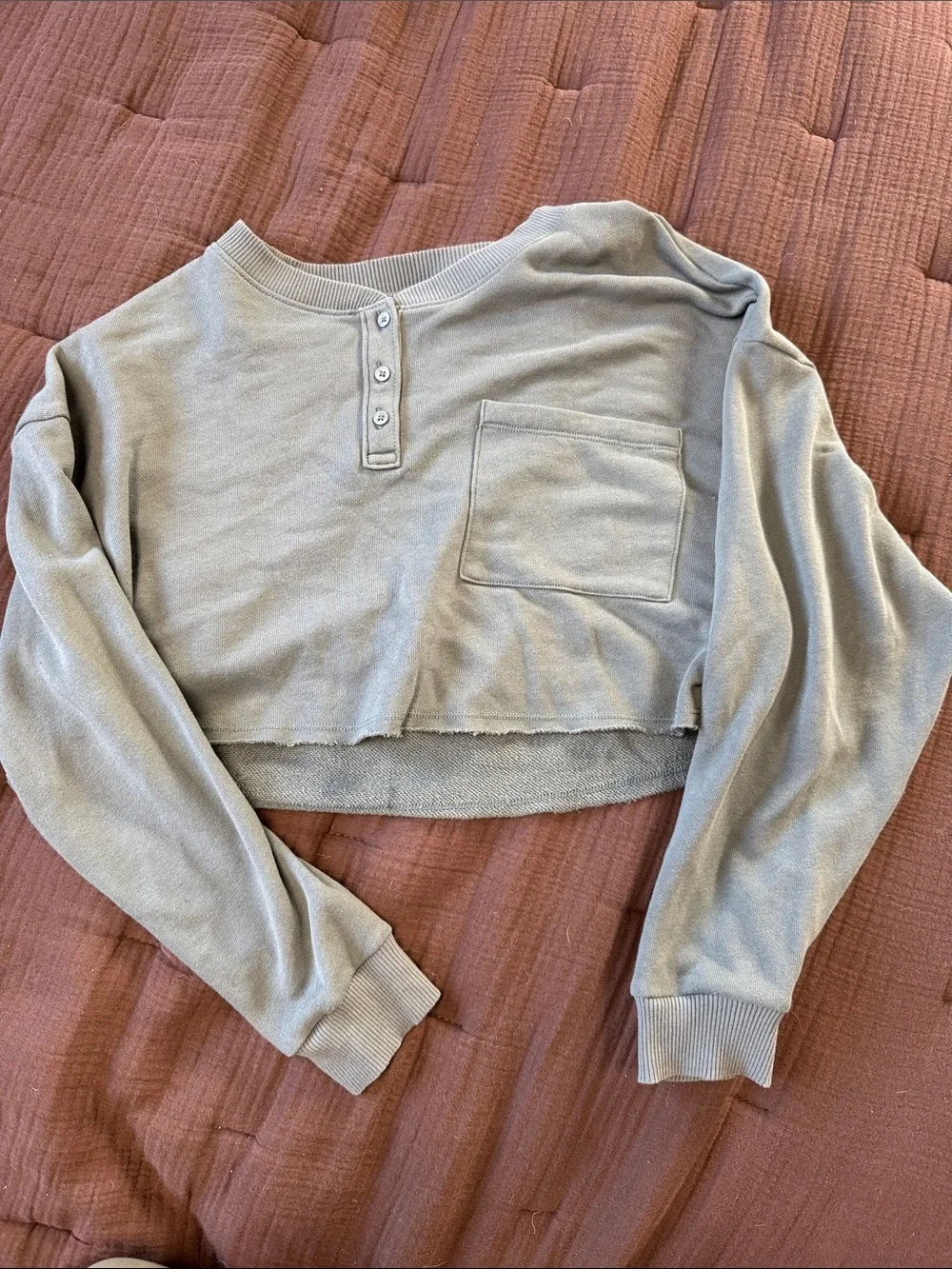 American Eagle Outfitters | Tops | American Eagle Soft Knit Top In Sage ...